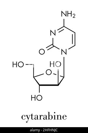 Cytarabine, cytosine arabinoside, ara-C molecule. It is chemotherapy ...