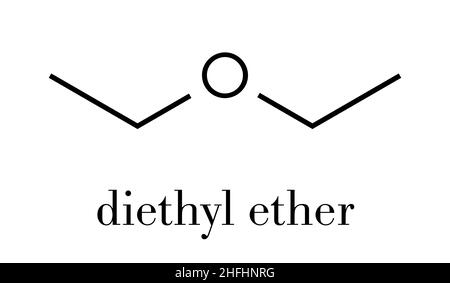 Diethyl ether solvent molecule. Skeletal formula Stock Vector Image ...