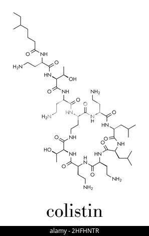 Skeletal formula of Colistin. Drug chemical molecule Stock Vector Image ...
