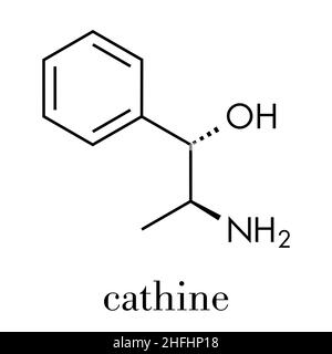 Cathine khat stimulant molecule. Present in Catha edulis (khat ...