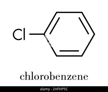 Chlorobenzene industrial solvent molecule. Skeletal formula Stock ...