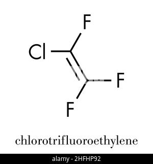 Polychlorotrifluoroethylene (PCTFE) polymer, chemical structure ...