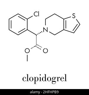 Clopidogrel antiplatelet agent molecule. Inhibits blood clotting ...