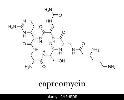Capreomycin antibiotic drug molecule. Skeletal formula Stock Vector ...