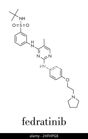 Fedratinib cancer drug molecule. Skeletal formula Stock Vector Image ...