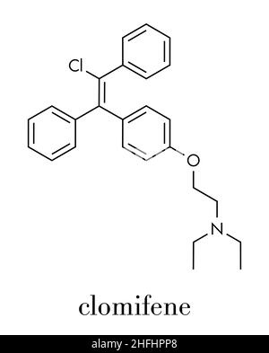Clomifene (clomiphene) ovulation inducing drug molecule. The E-isomer ...