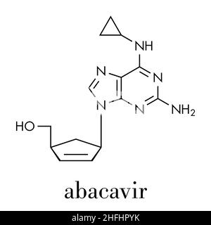 Skeletal formula of Abacavir. Drug chemical molecule Stock Vector Image ...
