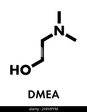 Dimethylaminoethanol (dimethylethanolamine, DMEA, DMAE) molecule. May ...