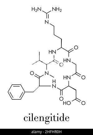 Cilengitide cancer drug molecule. Skeletal formula Stock Vector Image ...