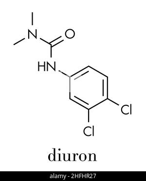 Diuron (DCMU) herbicide molecule. Skeletal formula Stock Vector Image ...