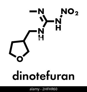 Dinotefuran insecticide molecule (neonicotinoid class). Stylized ...