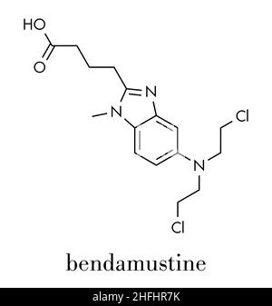 Bendamustine cancer chemotherapy drug molecule (nitrogen mustard ...