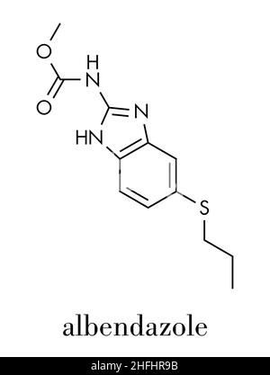 Skeletal formula of Albendazole. Drug chemical molecule Stock Vector ...