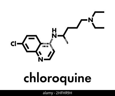 Skeletal formula of Chloroquine. Drug chemical molecule Stock Vector ...
