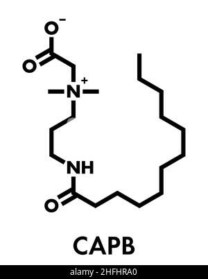 Cocamidopropyl betaine (CAPB) synthetic surfactant molecule. Used in ...