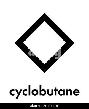 cyclobutane cyclic alkane (cycloalkane) molecule. Skeletal formula ...