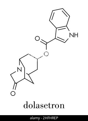 Dolasetron nausea and vomiting drug molecule. Skeletal formula Stock ...