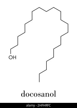 Docosanol (behenyl alcohol) antiviral drug molecule. Used in treatment ...