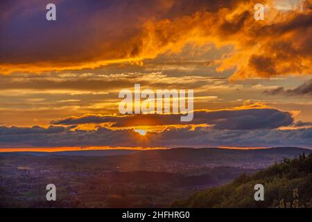 romantic sunset in Sankt Wendel Stock Photo - Alamy