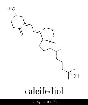 Calcifediol (calcidiol, 25-hydroxyvitamin D) molecule. Blood marker of ...