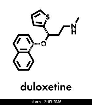 Duloxetine antidepressant drug molecule. SNRI inhibitor. Structural ...