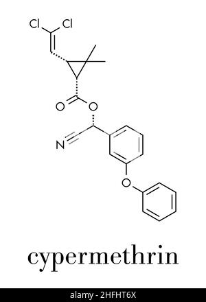Cypermethrin insecticide molecule. Skeletal formula Stock Vector Image ...