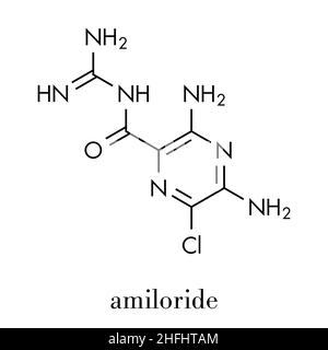 Amiloride diuretic drug molecule. Used in treatment of hypertension and ...
