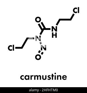 Carmustine (BCNU) cancer chemotherapy drug molecule. Skeletal formula ...