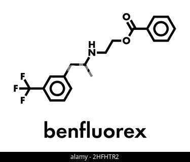 Benfluorex drug molecule (withdrawn). Skeletal formula Stock Vector ...