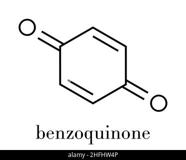 Benzoquinone (quinone, para-benzoquinone) molecule. Skeletal formula ...