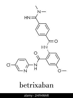 Betrixaban anticoagulant drug molecule. Skeletal formula Stock Vector ...