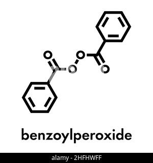Skeletal formula of Benzoyl peroxide. Drug chemical molecule Stock ...