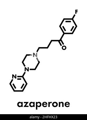 Azaperone antipsychotic drug molecule. Skeletal formula Stock Vector ...