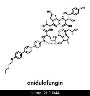Anidulafungin antifungal drug molecule. Skeletal formula Stock Vector ...