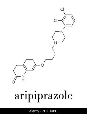Aripiprazole antipsychotic drug molecule. Skeletal formula Stock Vector ...