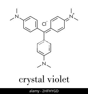 Crystal violet (gentian violet) molecule. Dye molecule used in Gram ...