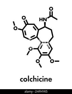 Colchicine gout drug molecule. Skeletal formula Stock Vector Image ...