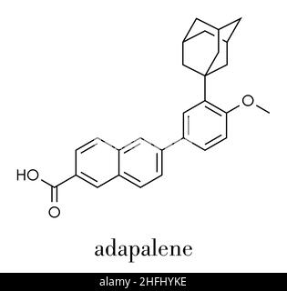 Adapalene acne treatment drug molecule. Skeletal formula Stock Vector ...