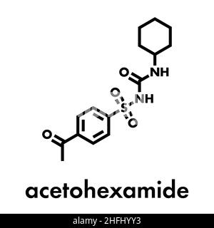 Acetohexamide diabetes drug molecule. Skeletal formula Stock Vector ...