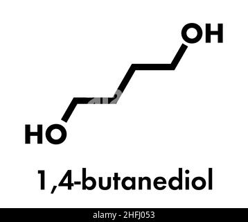 1,4-Butanediol solvent and recreational drug molecule. Skeletal formula ...