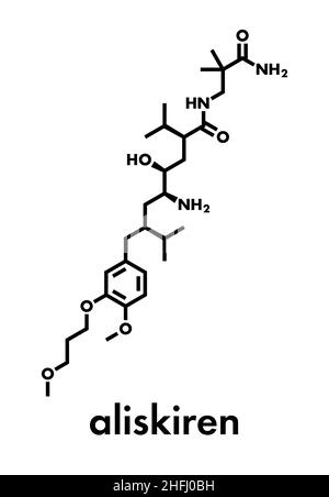 Aliskiren hypertension or high blood pressure drug (renin inhibitor ...
