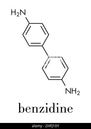 Benzidine molecule. It is aromatic amine, used for the detection of ...