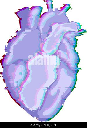 Heart human pixel art. Organ of man 8 bit. Vector illustration Stock ...
