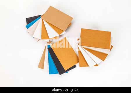 cardboard samples in different thickness and color Stock Photo - Alamy