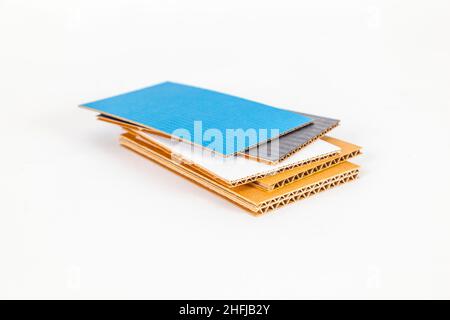 cardboard samples in different thickness and color Stock Photo - Alamy