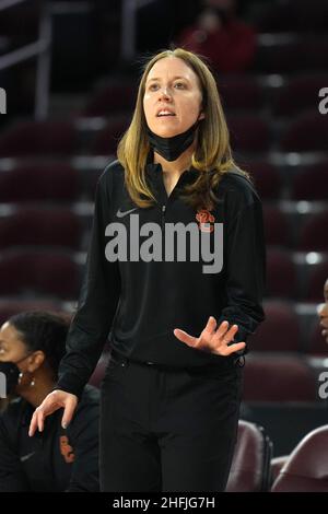 Southern California head coach Lindsay Gottlieb watches from the bench ...