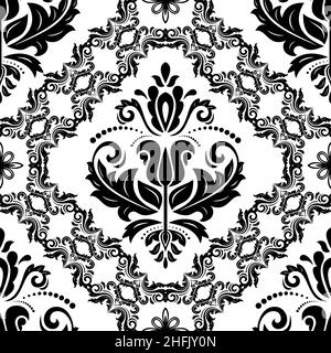 Orient black and white classic pattern. Seamless abstract background ...
