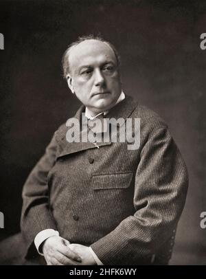 Portrait de Theodore de Banville (1823-1891), poete francais, et un des ...