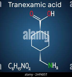 Tranexamic acid (TXA) drug molecule, is used for preventing excessive ...