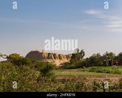Senegal, Africa - Jan, 2019: Heaps of earth in an open pit mine in ...